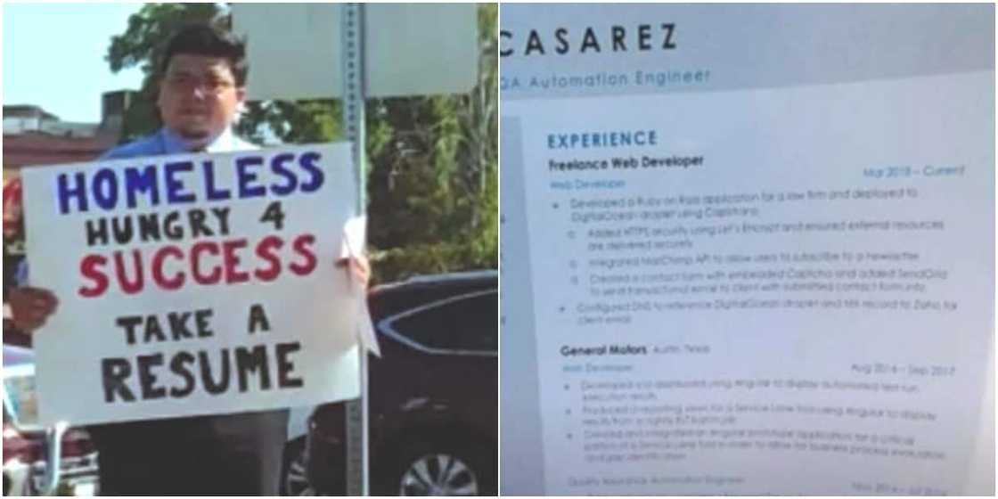 Homeless Man Who is Hungry for Success Hands Out Resume, Gets Hundreds ...