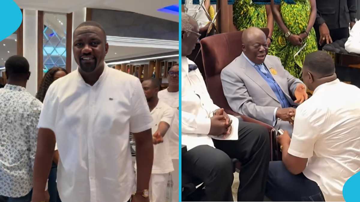 John Dumelo Humbly Kneels Before Otumfuo at Despite's Museum, Ghanaians ...