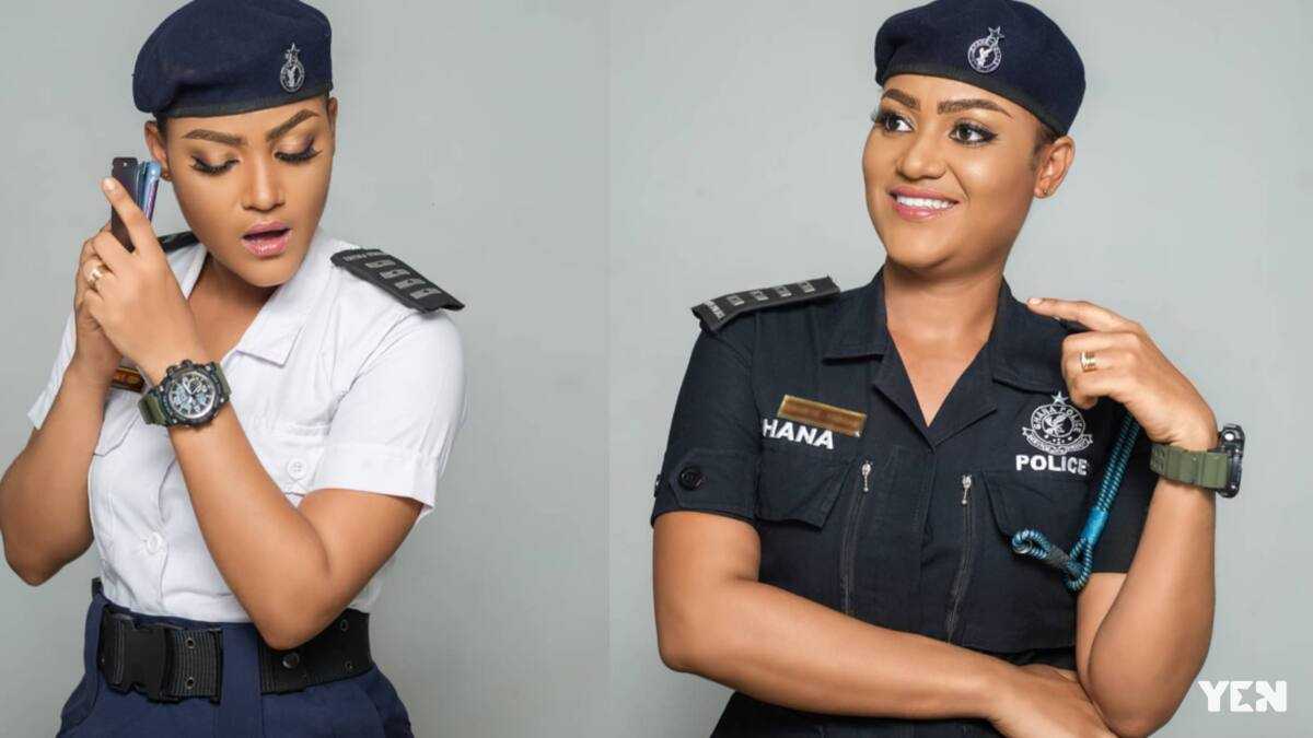 Beautiful lady in police uniform goes viral with sweet photos - YEN.COM.GH