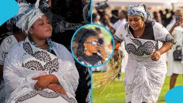 Evangelist Diana Asamoah At Empress Gifty's Mum's Funeral, Caught Rubbing Her Nose Aggressively ...