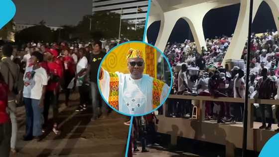 Mahama's Inauguration: Large Crowd Fills The Black Star Square At 4am ...