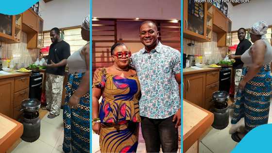Ghanaian Mum in Disbelief As She Sees Her Son Cooking for Her, Peeps ...