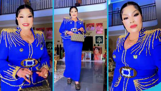 Agradaa Rocks Stylish Military-Like Dress to Church, Peeps Admire Her ...