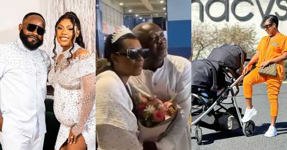 Selly Galley Finally Arrives In Ghana With Her Twins, Large Crowd Meet ...