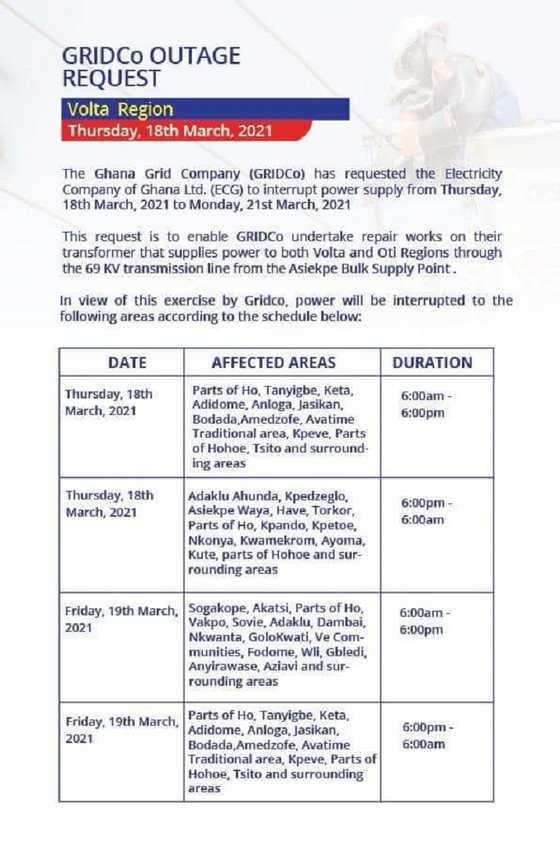 GRIDCo finally releases 3 days ‘dumsor’ timetable for Volta, Oti ...