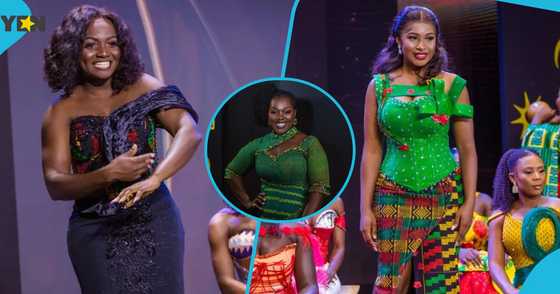 Tima Kumkum: Adom TV Host Looks Regal In Green Kente Dress As She Hosts ...