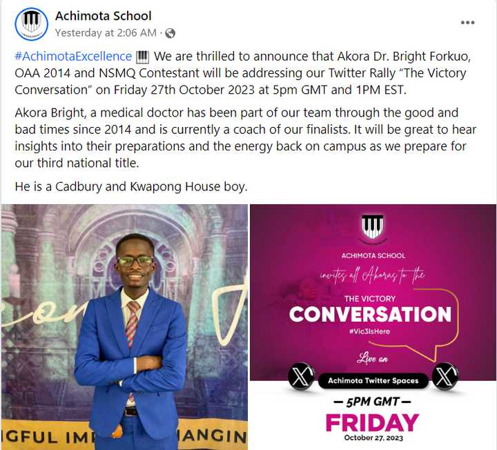 NSMQ: Meet The 2014 Contestant Turned Doctor Who Is Coach Of The 2023 ...