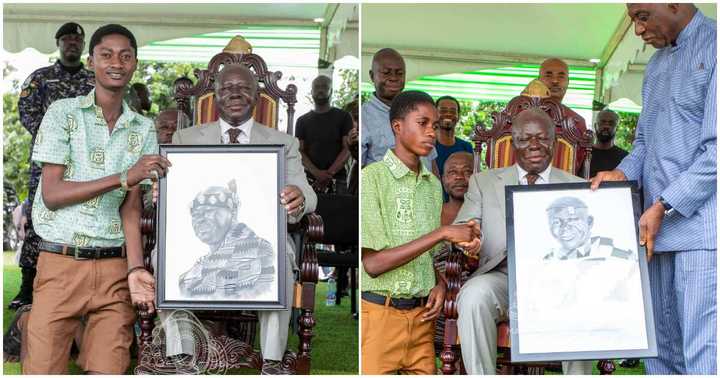 Otumfuo Osei Tutu II: Talented OKESS Boys Draw Asantehene, Present ...