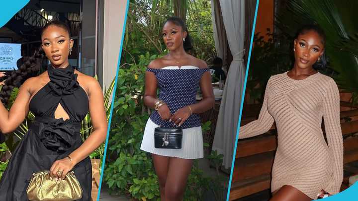 Influencer Gisela Amponsah Looks Classy In A Polka Dot Mini Dress And Ponytail Hairstyle - YEN ...