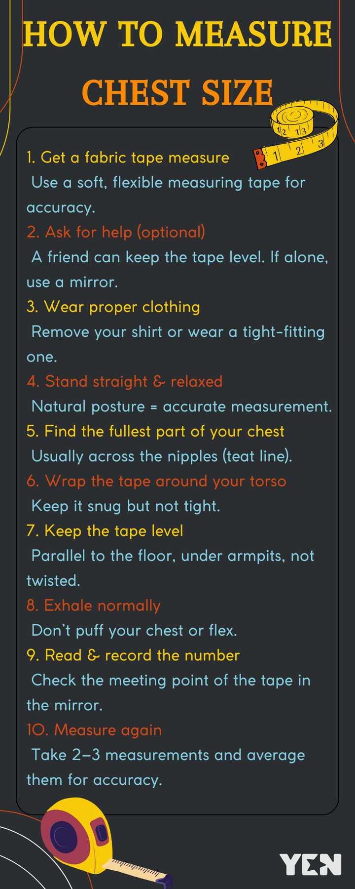 Guide on how to measure chest size? 10 easy steps for men - YEN.COM.GH