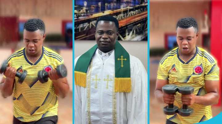 Great Ampong Flaunts Fair Skin and Youthful Look As He Exercises in ...