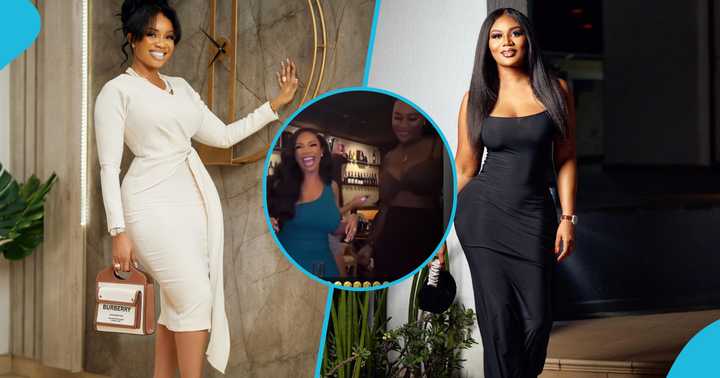 Serwaa Amihere and Sandra Ankobiah Wiggle And Shake Hips In Restaurant ...