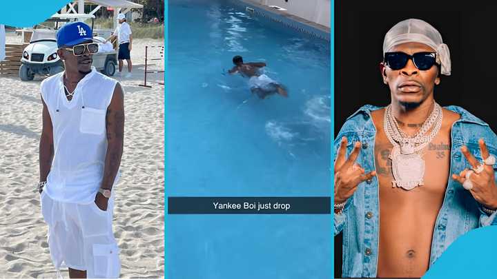 Shatta Wale Enjoys The Large Pool In His New Mansion, Fans React ...