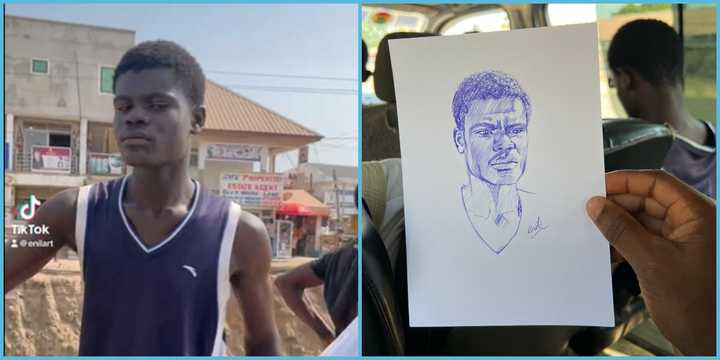 Ghanaian Artist Draws Trotro Mate, His Priceless Reaction After Seeing The Sketch Warms Hearts ...