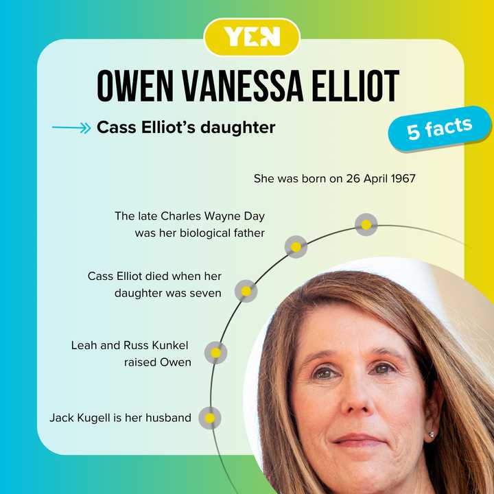 Owen Vanessa Elliot's bio: Interesting facts about Cass Elliot's daughter - YEN.COM.GH