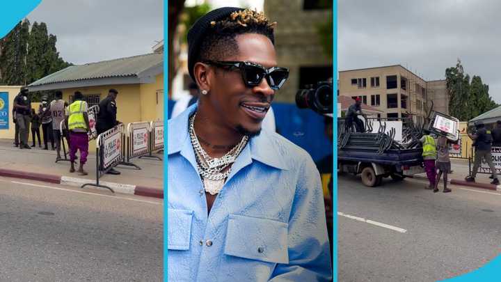 Shatta Wale’s Fans Flood EOCO Head Office, Police Offload Extra ...